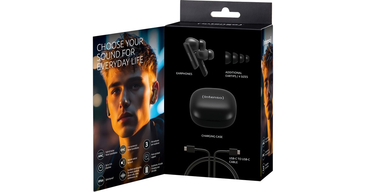 Intenso Buds Pro T500HAE, Headset schwarz