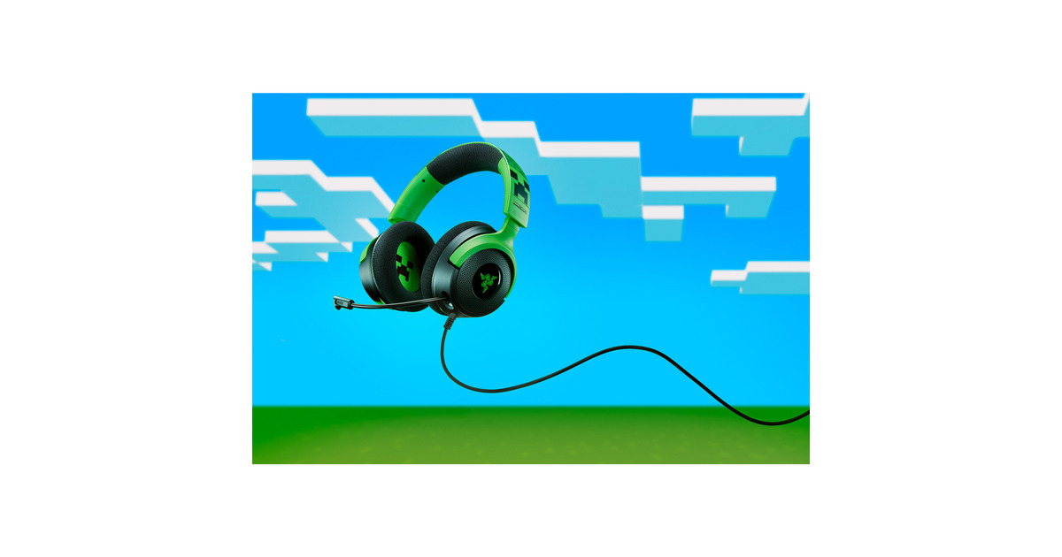 Razer Kraken V4 X - Minecraft Edition, Gaming-Headset schwarz/grün