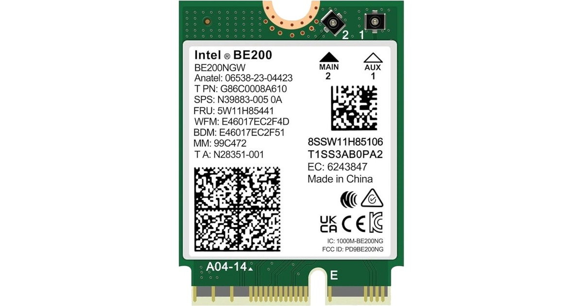 Intel® Wi-Fi 7 BE200 M.2 non vPro, WLAN-Adapter Bulk