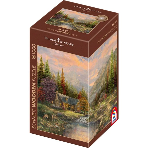 Schmidt Spiele Holzpuzzle Thomas Kinkade Studios: Bergkulisse mit Bach ...